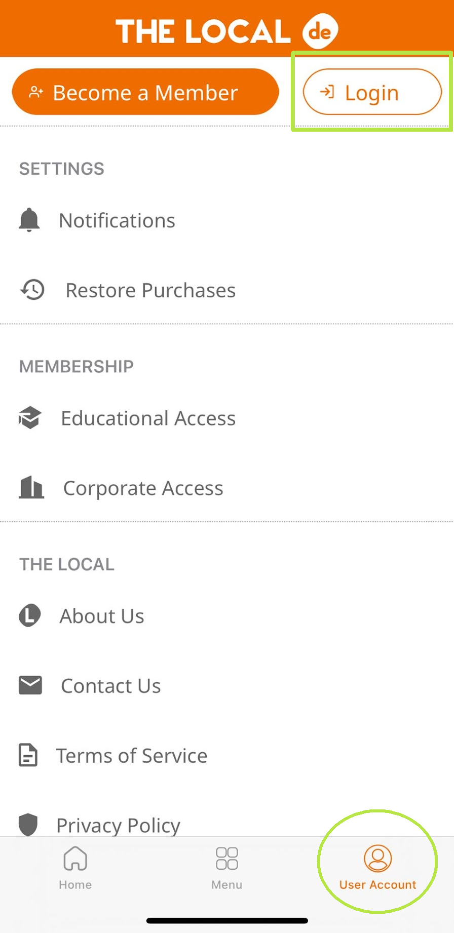 How do I log into the app? – The Local Help Center